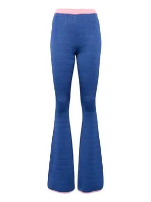 Bally Patterned Jacquard Flared Trousers - Blue