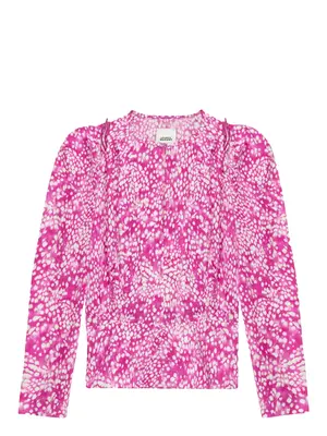 Isabel Marant Zarga Abstract-print Blouse - Pink