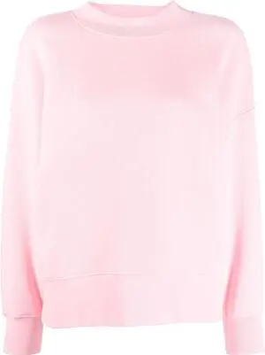 Palm Angels Logo Print Cotton Sweatshirt - Pink