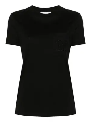 Max Mara Logo-embroidered T-shirt - Black
