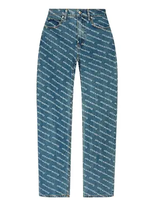 Alexander Wang Logo Straight-leg Trousers - Blue