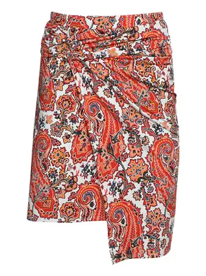 Rabanne Gathered Paisley-print Skirt - White