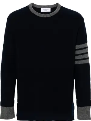 Thom Browne 4-bar Stripe Wool Jumper - Blue
