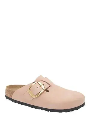 BIRKENSTOCK Boston Big Buckle Clog - Soft Pink Nubuck