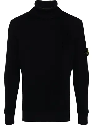 Stone Island Stone Island Compass-badge Wool Jumper Blue