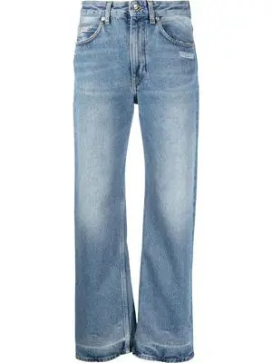 Off-White Logo-patch Straight-leg Jeans - Blue