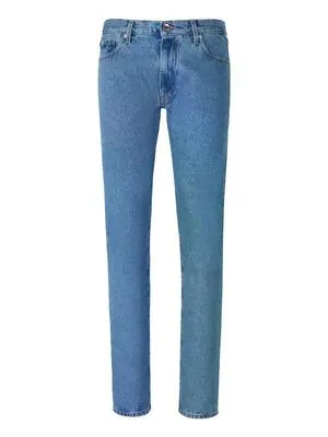 Off-White Diag-stripe Print Slim Fit Jeans - Blue