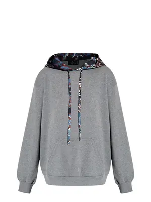 Etro Contrasting-hood Cotton Hoodie - Grey