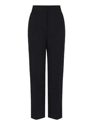 Giorgio Armani Virgin Wool Tuxedo Trousers - Black