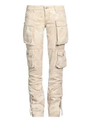 Attico Cotton Cargo Jeans - Beige