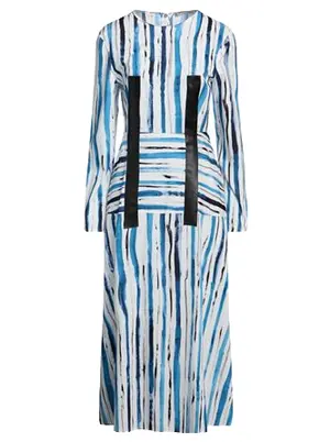 CHRISTOPHER KANE Striped Flared Midi Dress - Blue