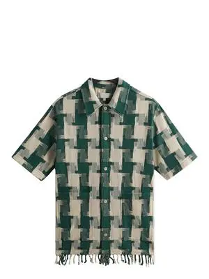 Kith Jumbo Houndstooth Boxy Collared Overshirt - Conifer