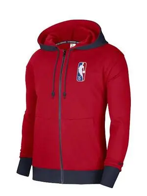 Nike Nba Brooklyn Nets Courtside Full-zip Fleece Hoodie - Red