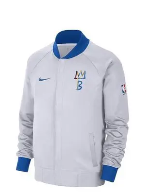 Nike Nba Brooklyn Nets Showtime City Edition Drifit Hoodie - White/royal Blue