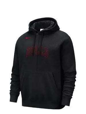 Nike Nba Chicago Bulls Courtside Fleece Pullover Hoodie - Black