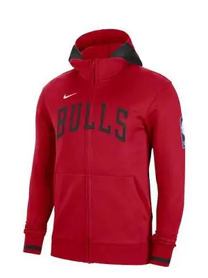 Nike Nba Chicago Bulls Showtime Drifit Fullzip Hoodie - Red