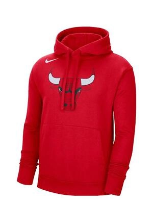 Nike Nba Chicago Bulls Pullover Fleece Loose Fit Hoodie - Red