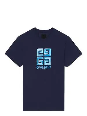 Givenchy 4g Logo Sketch T-shirt - Navy Blue