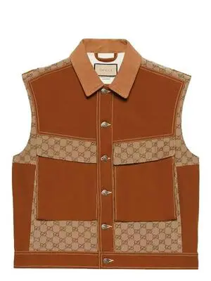 Gucci Gg Supreme Canvas Gilet - Brown