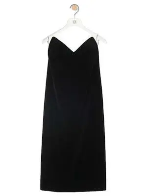 Loewe Bustier Velvet Dress - Black