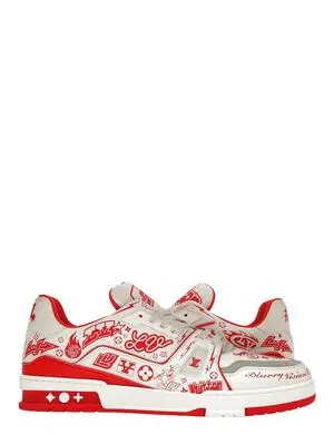 LOUIS VUITTON Trainer Graffitiin Sneakers - White/red