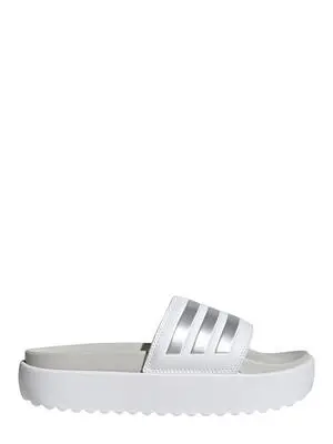Adidas Adilette Platform Slides Cloud White/zero Metalic/grey One