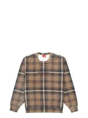 Supreme Plaid Crewneck Sweatshirt - Brown