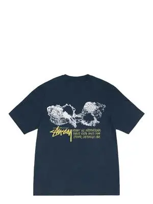 StÜssy Shells Tee Shirt - Navy Blue