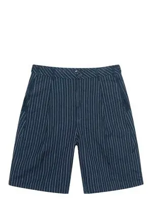 StÜssy Wrinkled Stripe Volume Pleated Short - Navy Blue