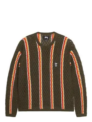 StÜssy X Patta Striped Loose Gauge Sweater - Olive