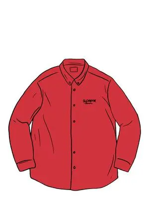Supreme Classic Logo Denim Shirt - Red
