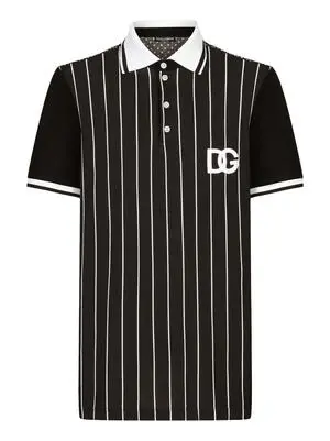 Dolce & Gabbana Dg Patch Shortsleeved Polo Shirt - Black/white