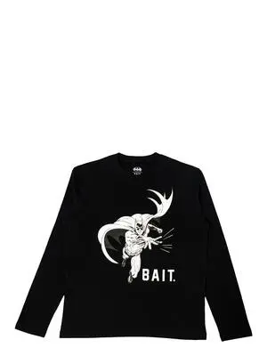 BAIT X Batman Batarang Glow In The Dark Long Sleeve Tee Shirt - Black