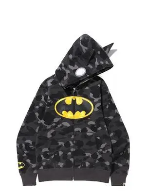 A BATHING APE X Dc Batman Camo Full Zip Hoodie #1 - Black
