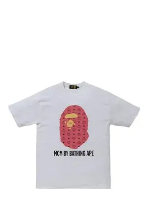 A BATHING APE X Mcm By Bathing Tee Shirt White/pink