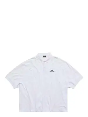 Balenciaga Bb Classic Oversized Polo Shirt - White