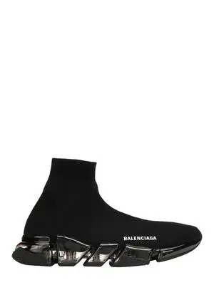 Balenciaga Speed 2.0 Clear Sole Sneakers - Black/white