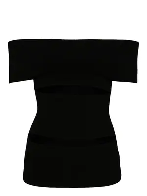 PETER DO Knitted Cut-out Top - Black