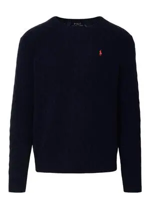 Polo Ralph Lauren Wool Blend Cable Knit Sweater - Navy