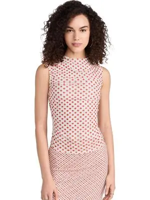 Miaou Cam Top - White Polka Dot