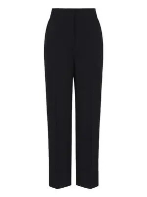 Giorgio Armani Virgin Wool Tuxedo Trousers - Black