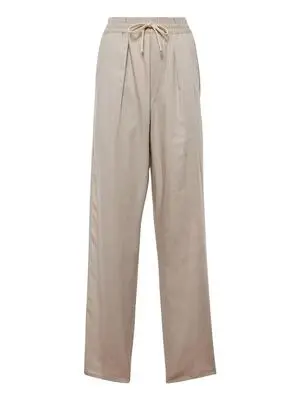 MARANT ETOILE Cotton Straight-leg Trousers - White