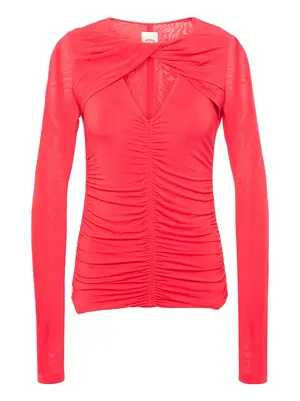 Isabel Marant Vandalia Gathered Jersey Top - Red