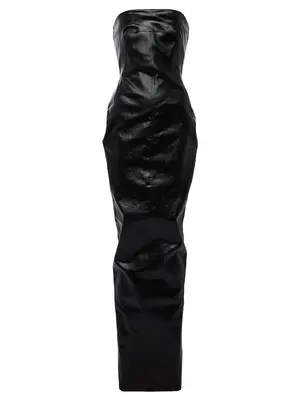 Rick Owens Denim Bustier Gown - Black