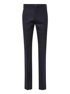 SLOWEAR Incotex Virgin Wool Straight Trousers - Blue