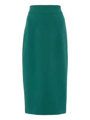 Safiyaa Hokuku Crêpe Pencil Skirt - Green