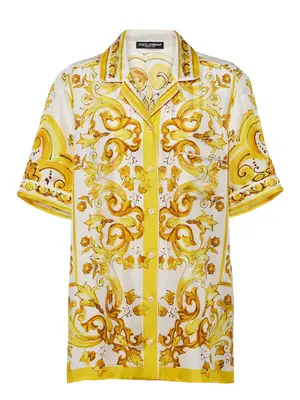Dolce & Gabbana Majolica Print Silk Twill Shirt - Multicoloured