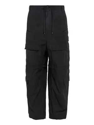 Balenciaga Wide-leg Cotton-blend Cargo Pants - Black