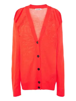 JIL SANDER Wool Cardigan - Red