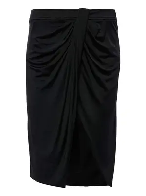 TOM FORD Draped Jersey Midi Skirt - Black